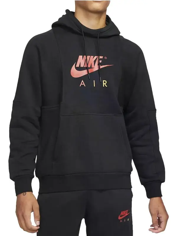 Nike Logo-print Fleece Hoodie - Black