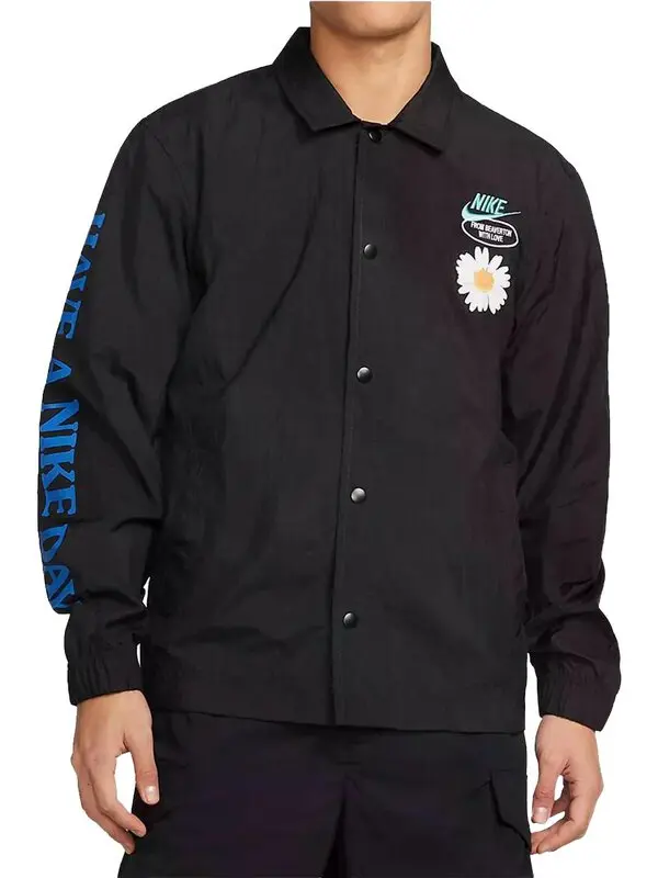 Nike Graphic-print Coaches Jacket - Black