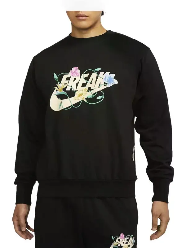 Nike X Giannis Standard Issue Floral-print Sweater - Black