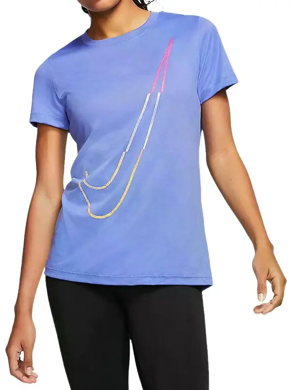 Nike Dri-fit Legend Icon Clash Swoosh T-shirt - Purple