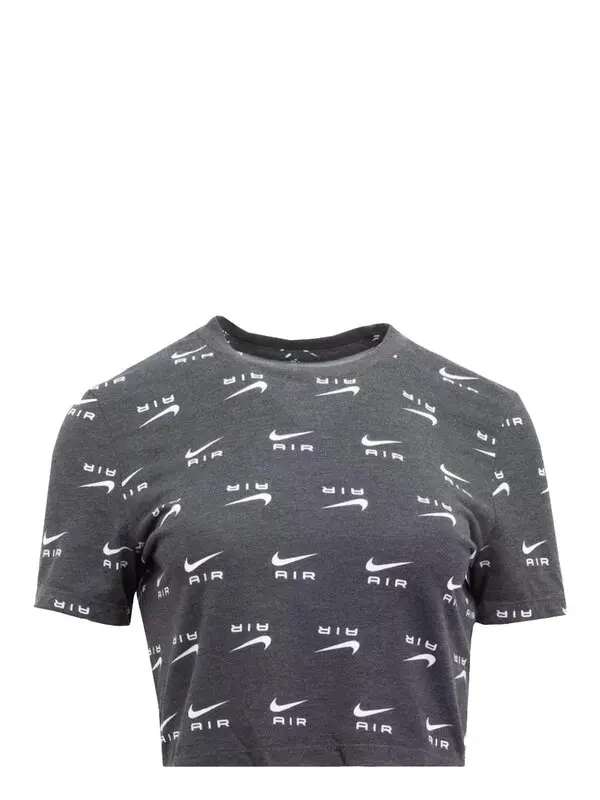 Nike Logo-print Cropped T-shirt - Grey