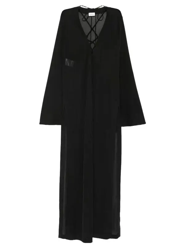 Andamane Lace-up Maxi Dress - Black