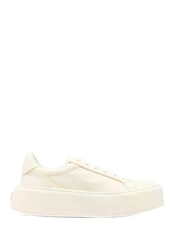 Casadei I-box Platform Leather Sneakers - Neutrals