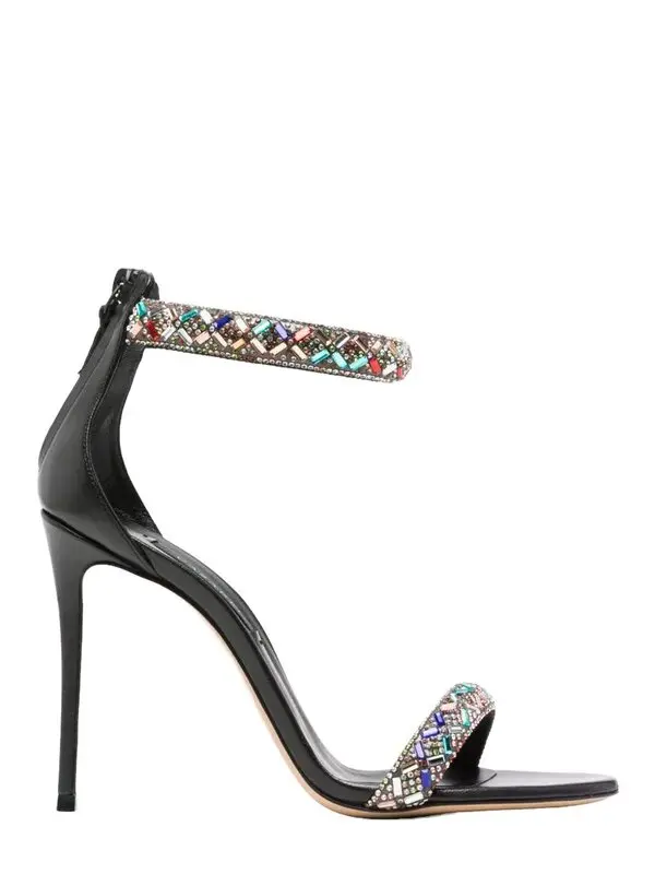 Casadei Blade Vegas Crystal-embellished Sandals - Black