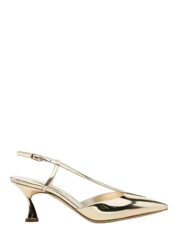 Casadei Metallic Pointed-toe Slingback Sandals - Gold