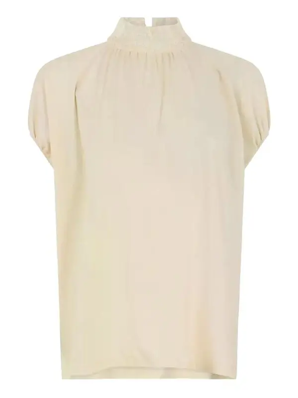 Fabiana Filippi Lace-collar Gathered Blouse - Neutrals