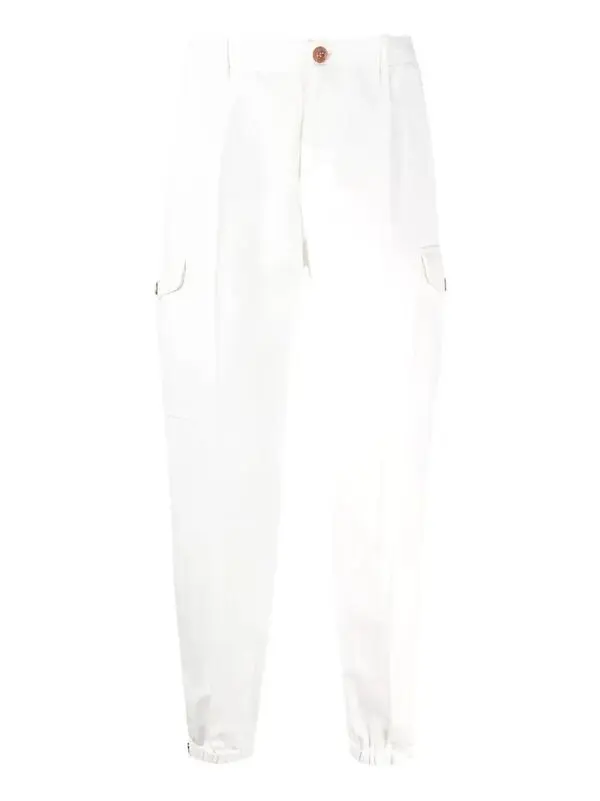 Brunello Cucinelli Cargo-pocket Tapered Trousers - White