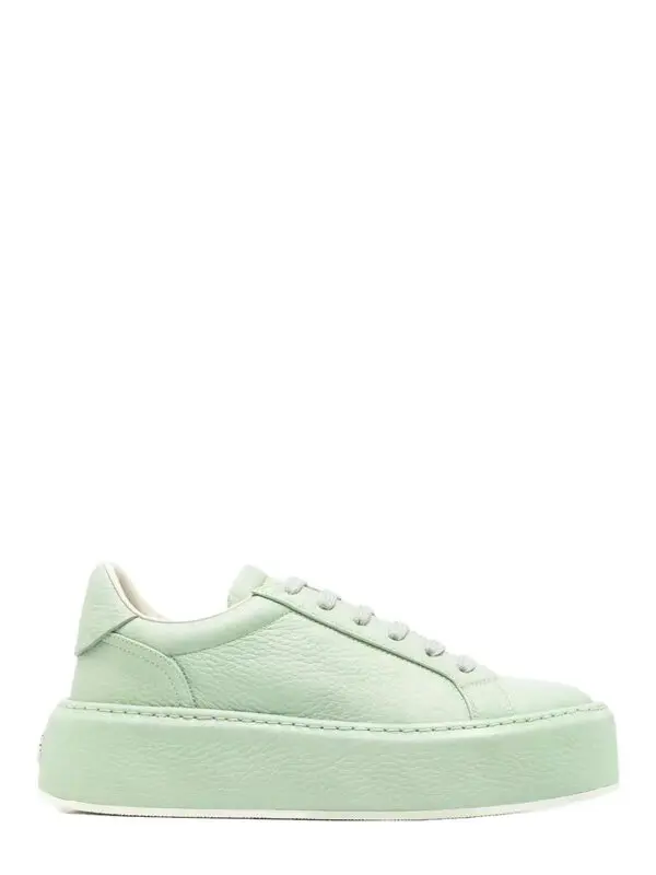 Casadei I-box Pebbled-leather Platform Sneakers - Green