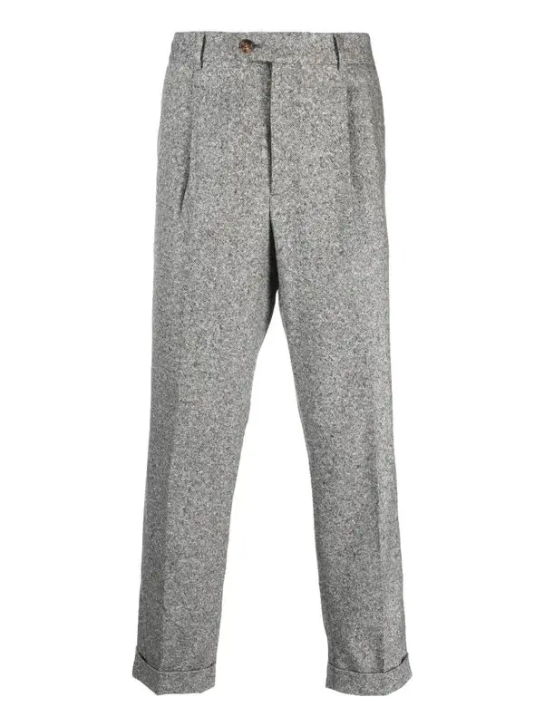 Brunello Cucinelli Pleated Wool Trousers - Grey