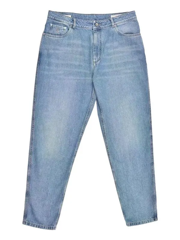 Brunello Cucinelli Faded-effect Straight-leg Jeans - Blue