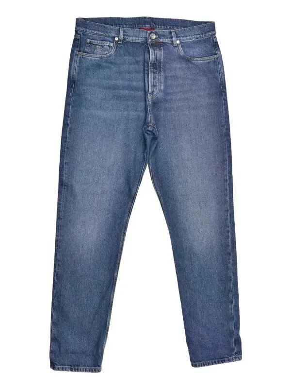 Brunello Cucinelli Faded-effect Straight-leg Jeans - Blue