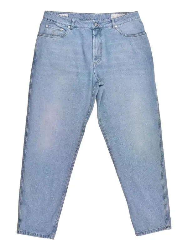 Brunello Cucinelli Faded-effect Tapered Jeans - Blue