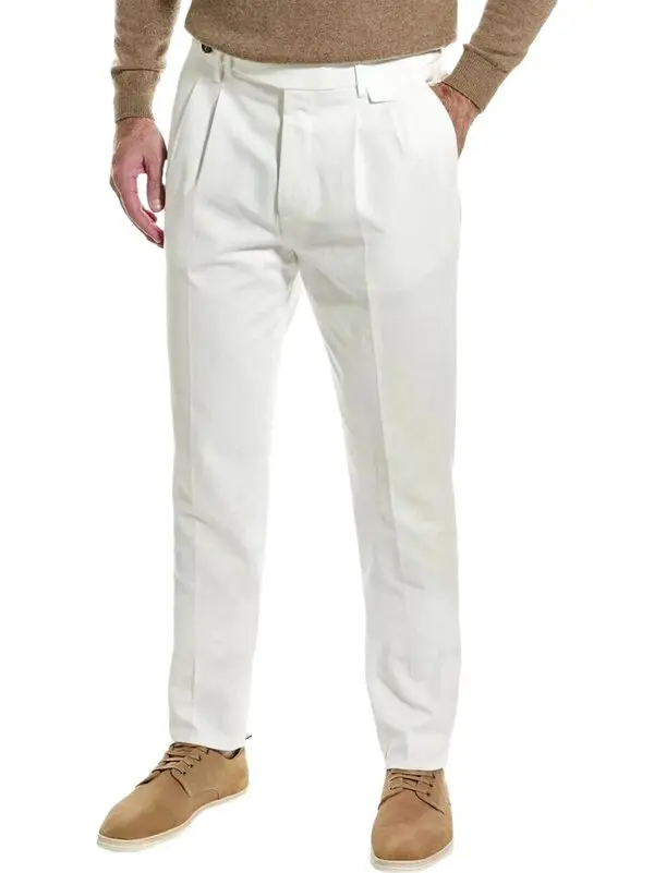 Brunello Cucinelli Pleated Tailored Trousers - White