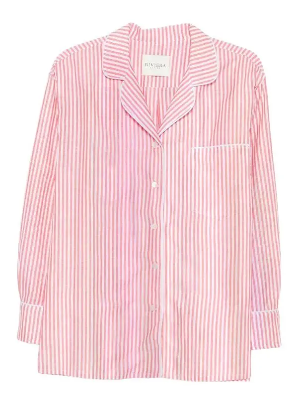 RIVIERA Striped Pattern Shirt - Red