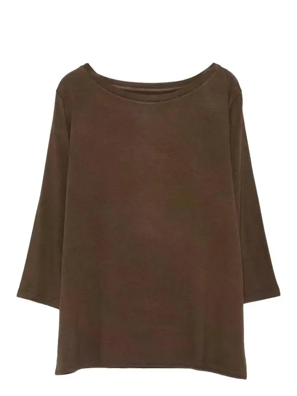 Majestic Filatures Boat-neck T-shirt - Brown