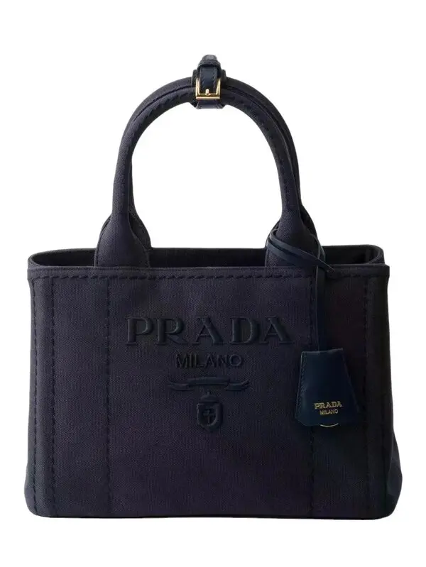 Prada Jardinière Small Cotton Canvas Bag - Blue