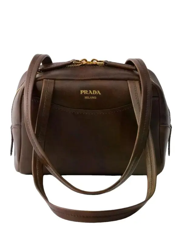Prada Antiqued Leather Top-handle Mini-bag - Brown