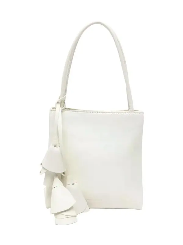 Magda Butrym Leather Tote Bag With Flower Detail - White