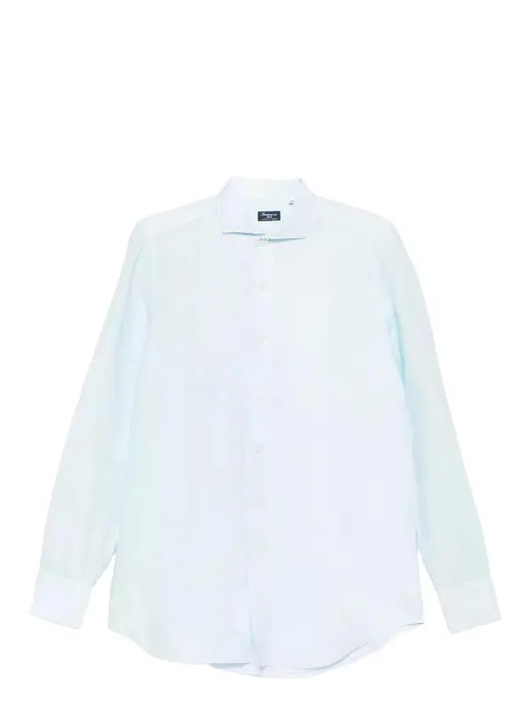 FINAMORE 1925 Spread-collar Button-up Shirt - Blue