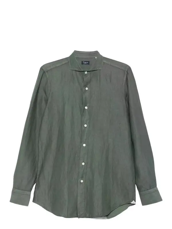 FINAMORE 1925 Spread-collar Long-sleeve Shirt - Green