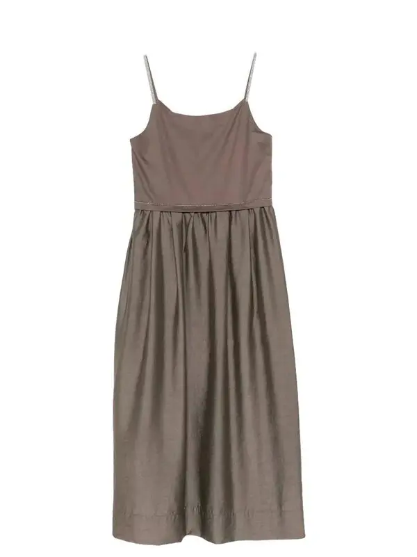 Peserico Monili-chain Sleeveless Midi Dress - Brown