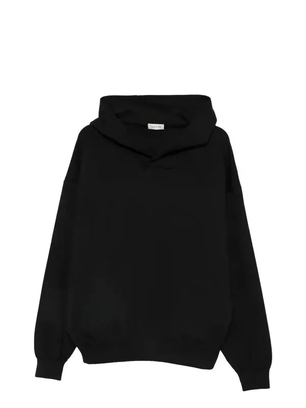 Fear Of God Ribbed-trim Hoodie - Black