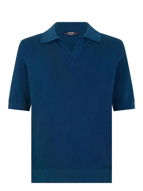 K-WAY Pleyr Fine-knit Open-collar T-shirt - Blue