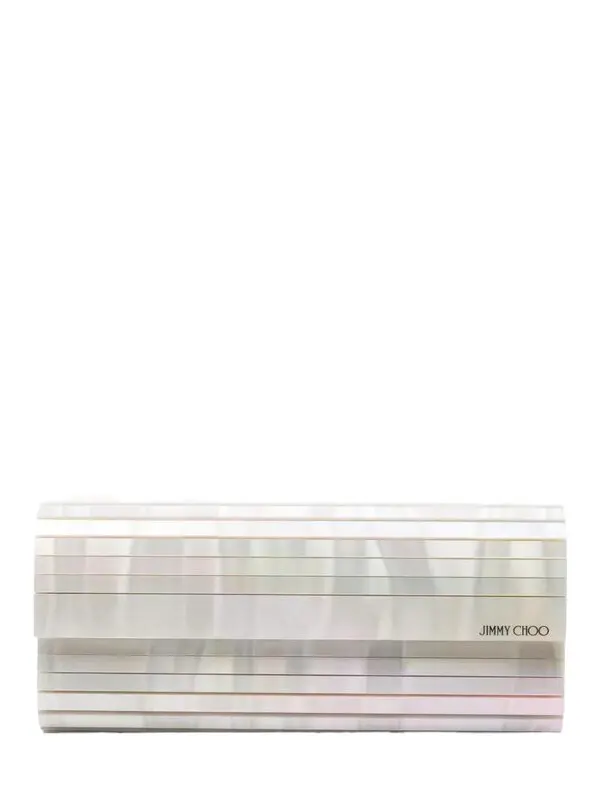 JIMMY CHOO Ribbed Clutch Bag - White
