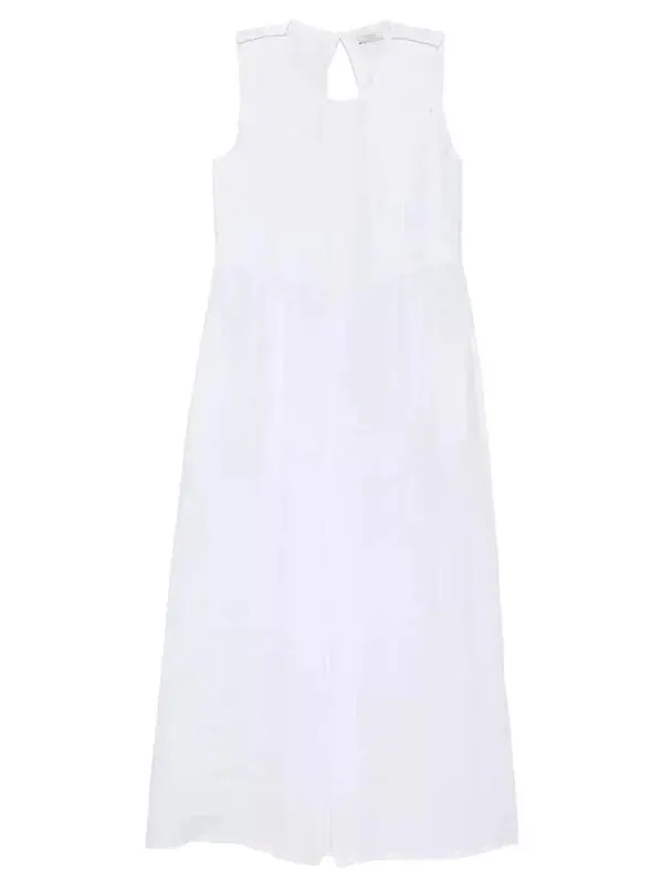 Peserico Pleated Bodice Sleeveless Dress - White