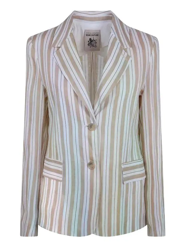 SEMICOUTURE Striped Blazer - Neutrals