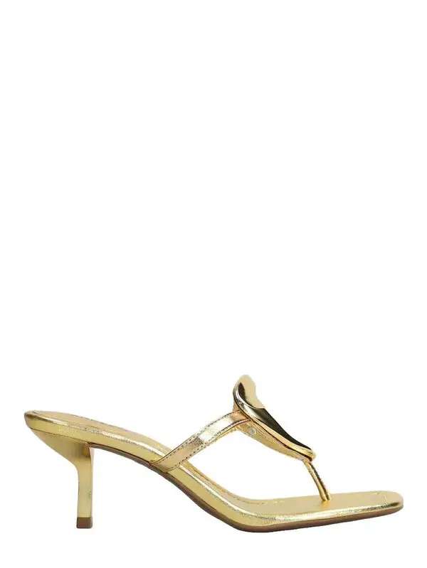 AREZZO Sculptural Plaque Thong Sandals - Gold