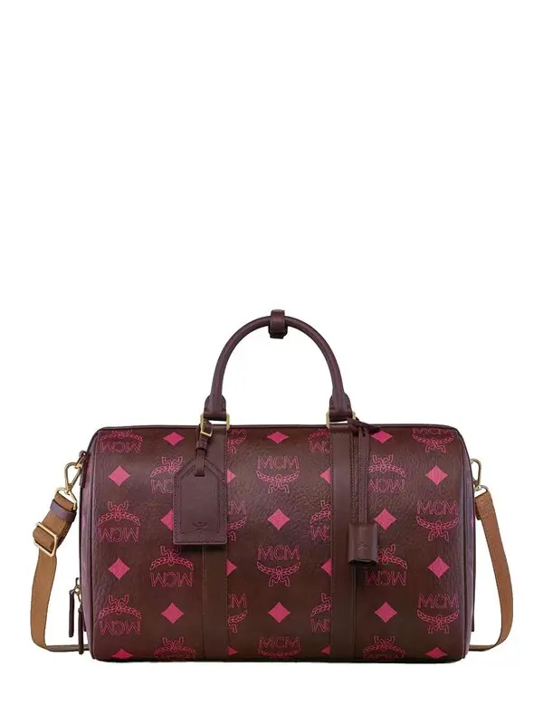 Mcm Small Ottomar Maxi Visetos Weekender Bag - Brown