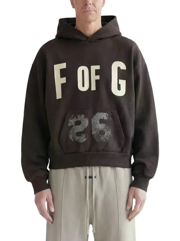 Fear Of God Classic Logo-print Raglan-sleeve Hoodie - Brown