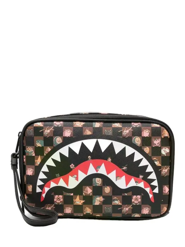 SPRAYGROUND Shark-print Wash Bag - Black