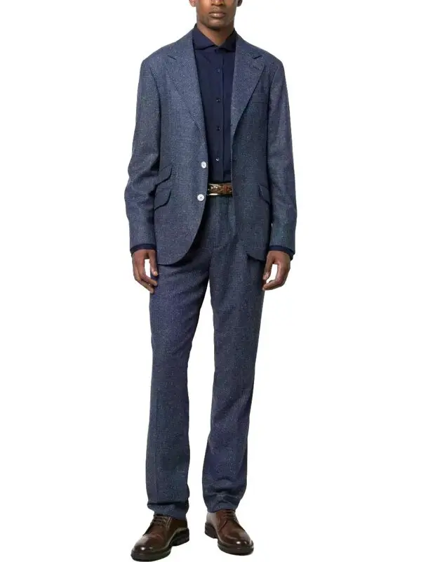 Brunello Cucinelli Textured Tailored Suit - Blue