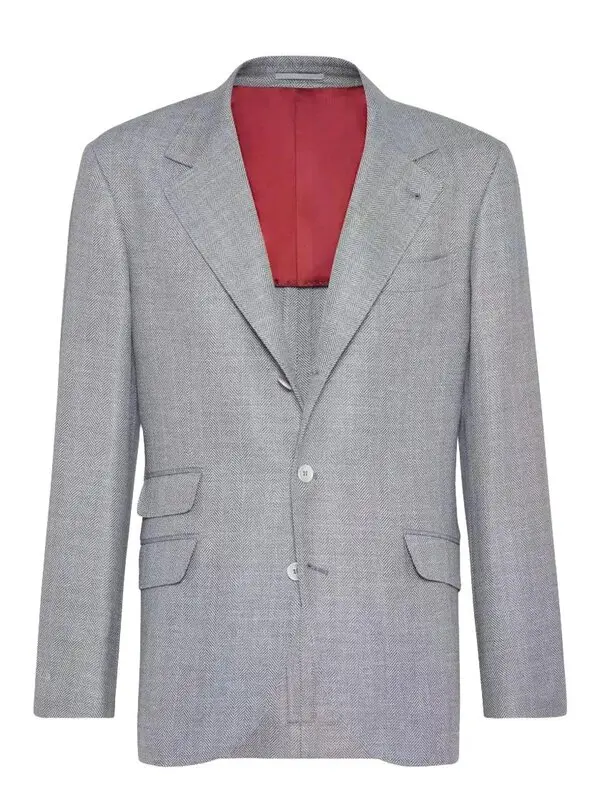 Brunello Cucinelli Single-breasted Blazer - Grey