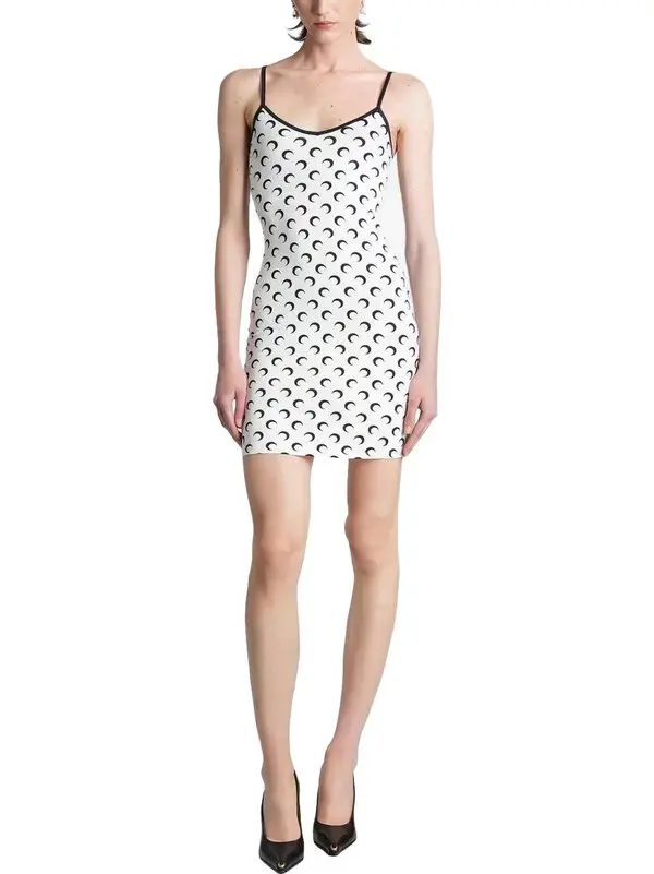 MARINE SERRE All-over Moon Mini Dress - White