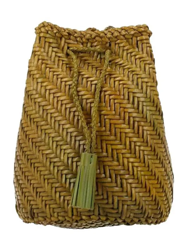 Dragon Diffusion Pompom Double Jump Woven Clutch - Brown