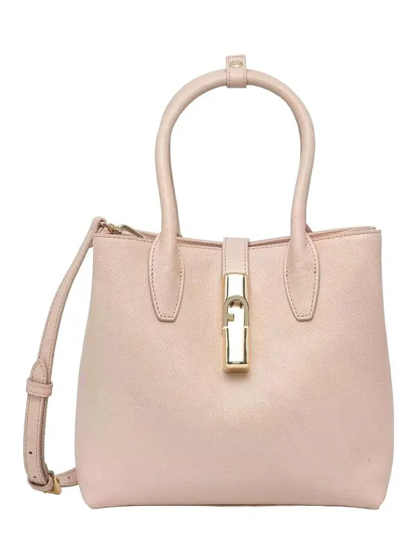 Furla Goccia Grained Leather Tote Bag - Neutrals