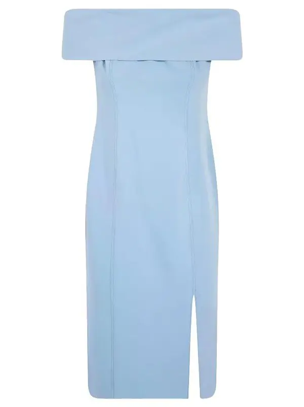 Ralph Lauren Off-shoulder Slit-detail Dress - Blue
