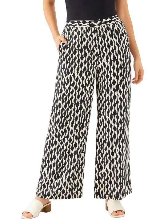 Karen Kane Wide Leg Satin Pants - Print