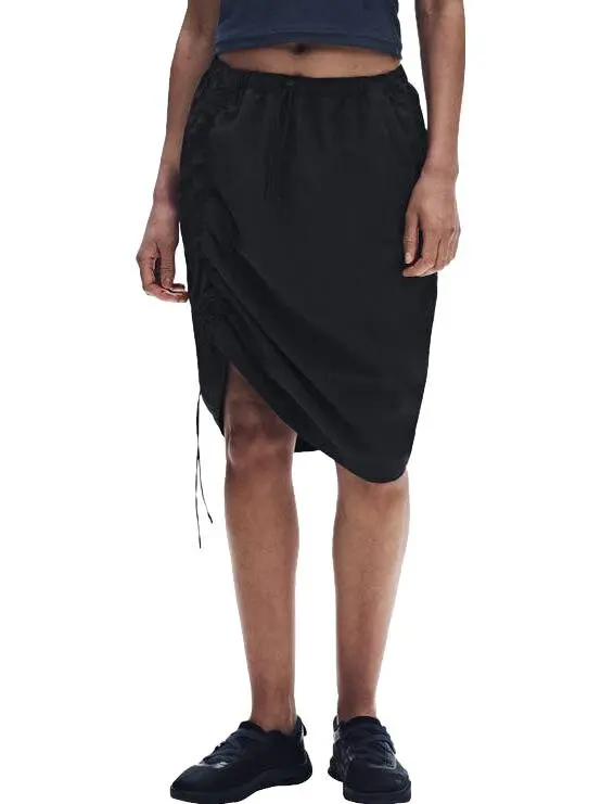 On Drawstring Midi Skirt - Black