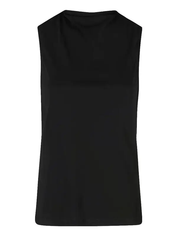 SEMICOUTURE Cowl-neck Top - Black