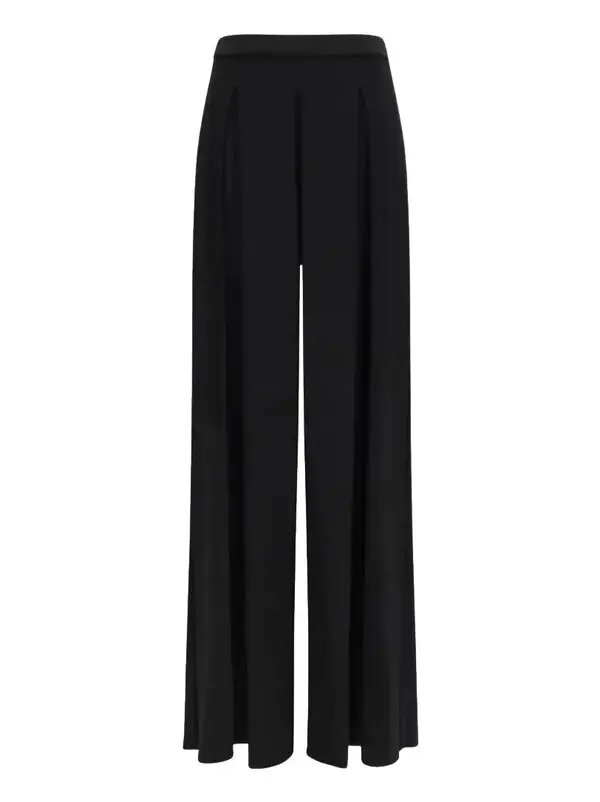 Max Mara Pleated Jersey Palazzo Pants - Black
