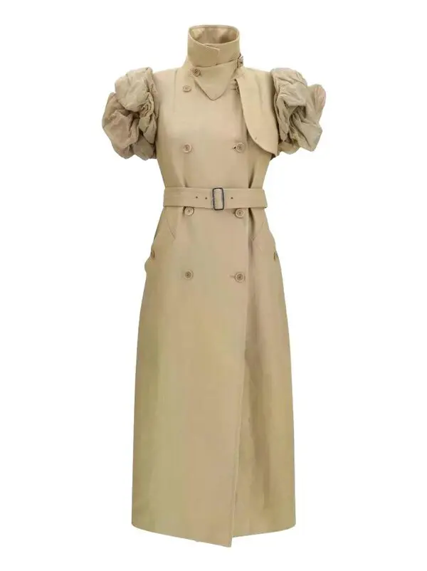 Max Mara Puffed-sleeve Double-breasted Overcoat - Neutrals