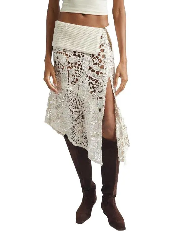 SIEDRES Rita Lace Cover-up Skirt - Ecru
