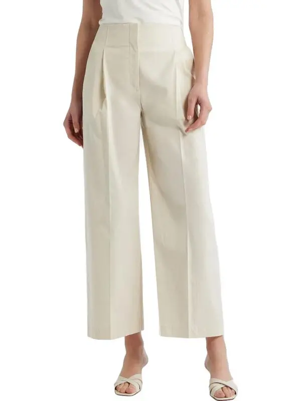 BOSS Tulotta Pleated Wide Leg Pants - Light Pumice