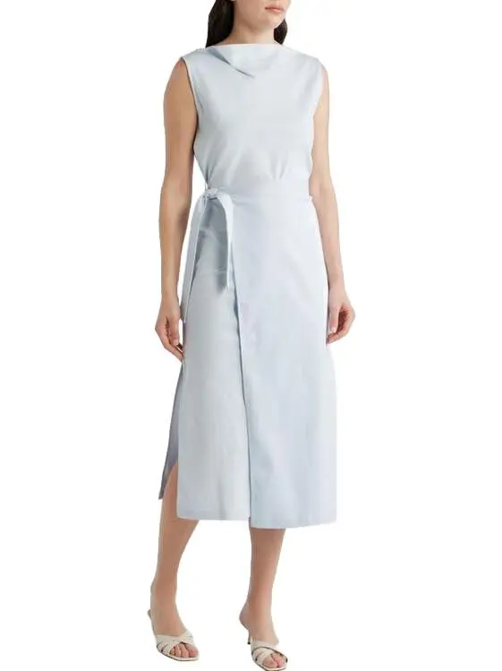 BOSS Emiaky Sleeveless Cotton Midi Dress - Pale Lagoon