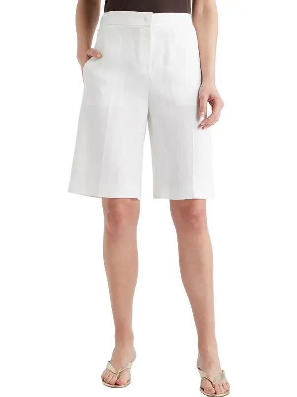 BOSS Tianala Wide Leg Shorts - Bright White