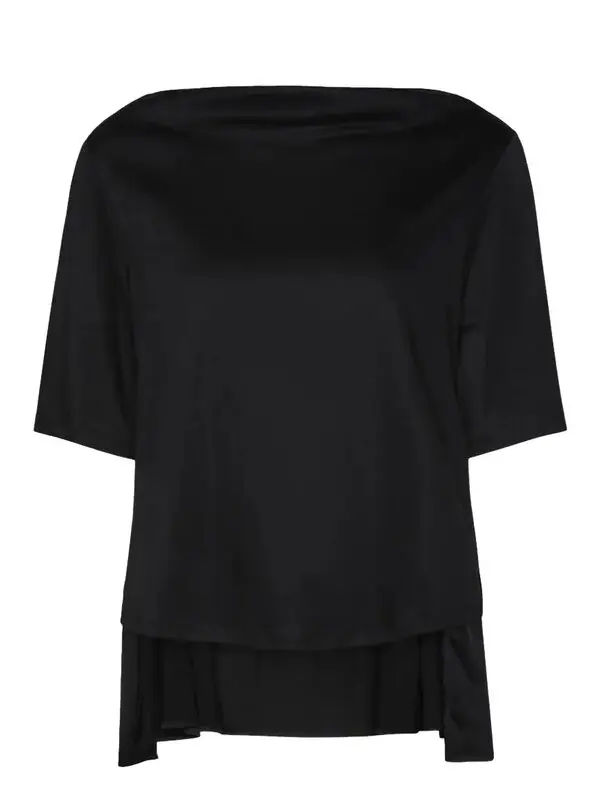 ELENA MIRÒ Boat-neck Tiered Top - Black
